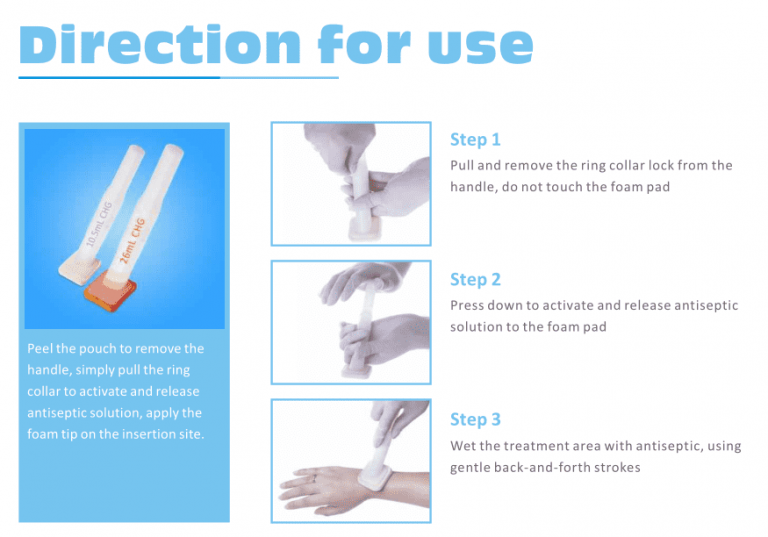 Antiseptic CHG Prep Swab Applicator Sterile CHG Prep Applicator ...